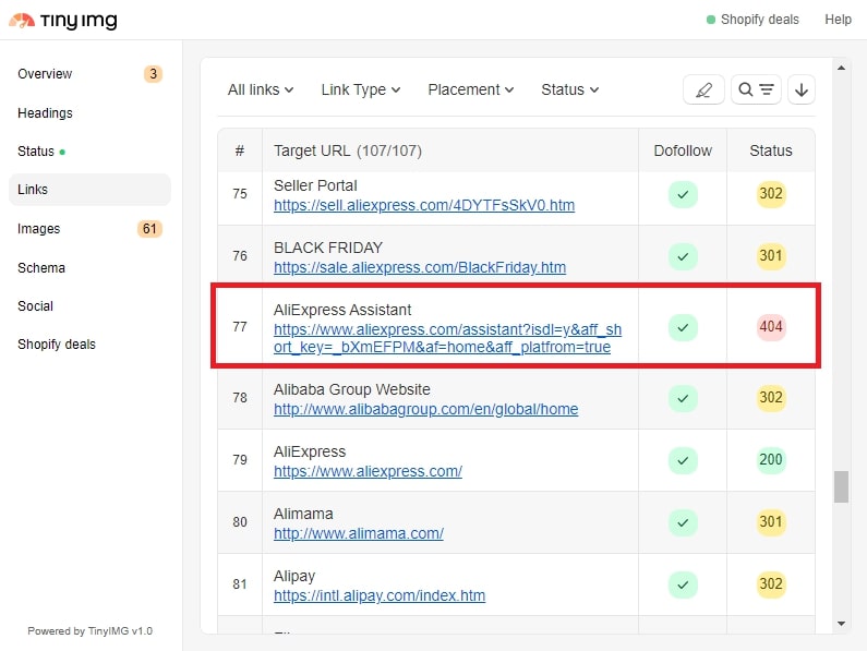 How to Fix Shopify 404 Errors with TinyIMG app in 2024
