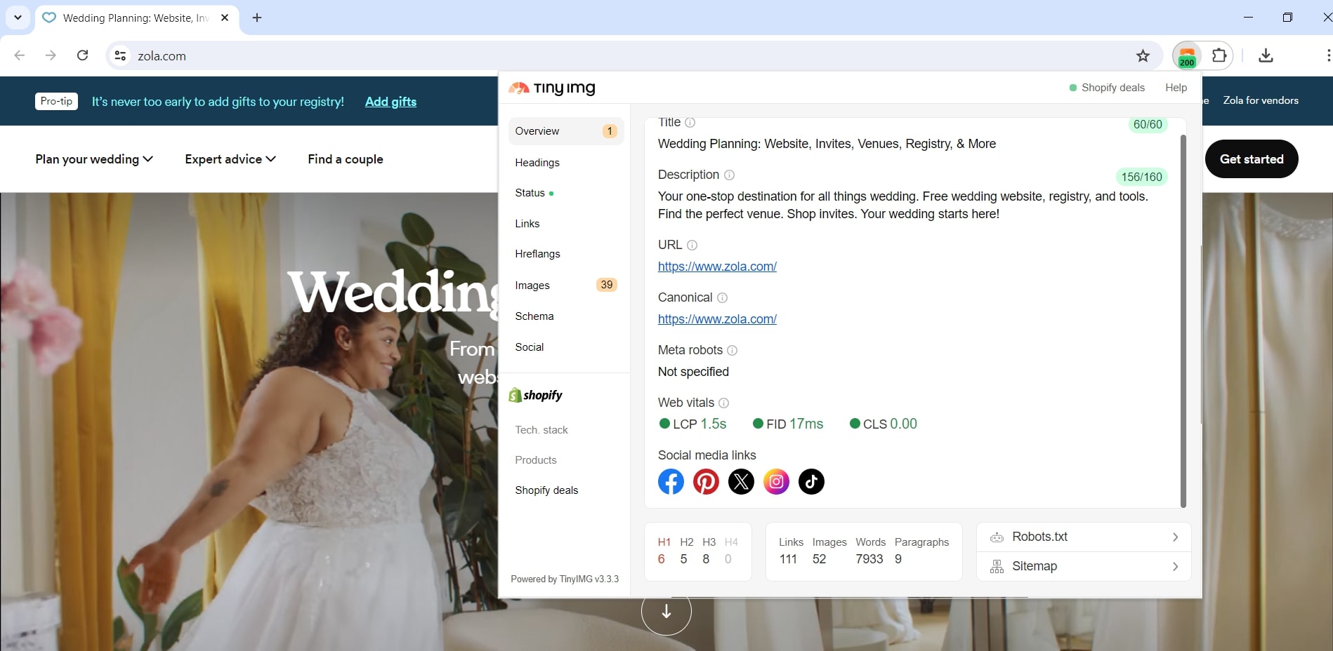 How to analyze landing pages with TinyIMG