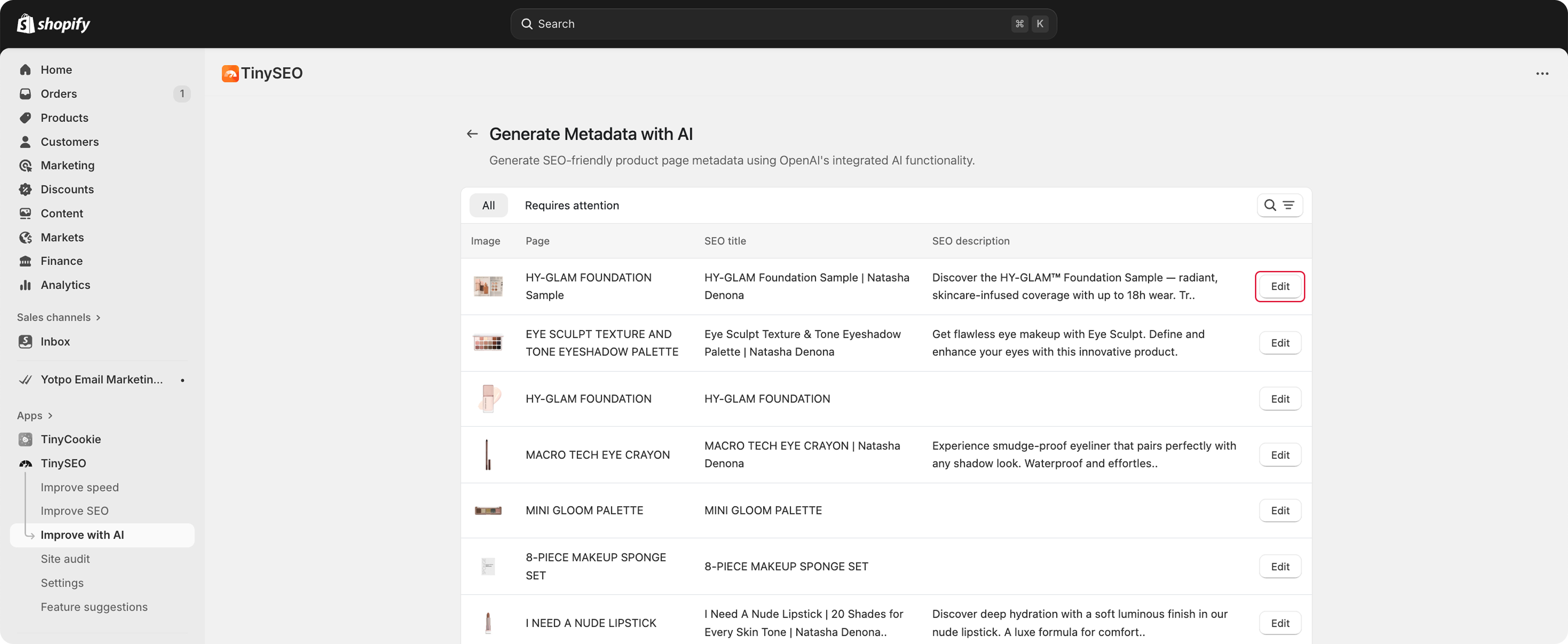AI Metadata Generator for Shopify stores | TinyIMG