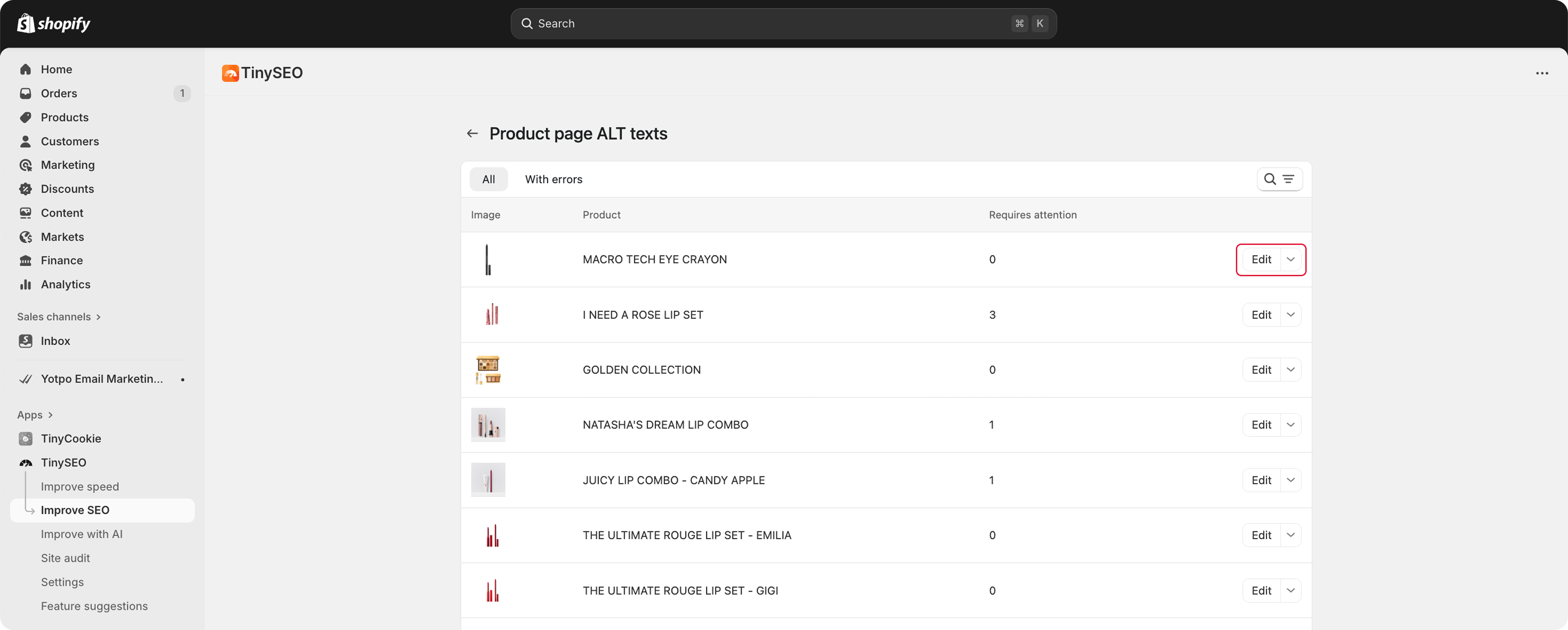 Bulk Alt Text Editing on Shopify | TinyIMG
